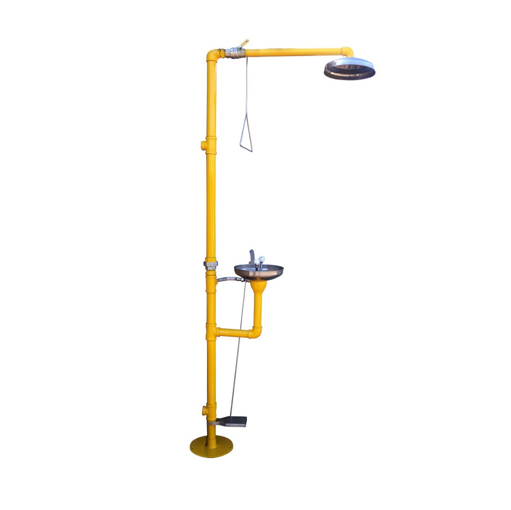 Ducha de Emergencia con Lavaojos en Acero Galvanizado | Prodelab